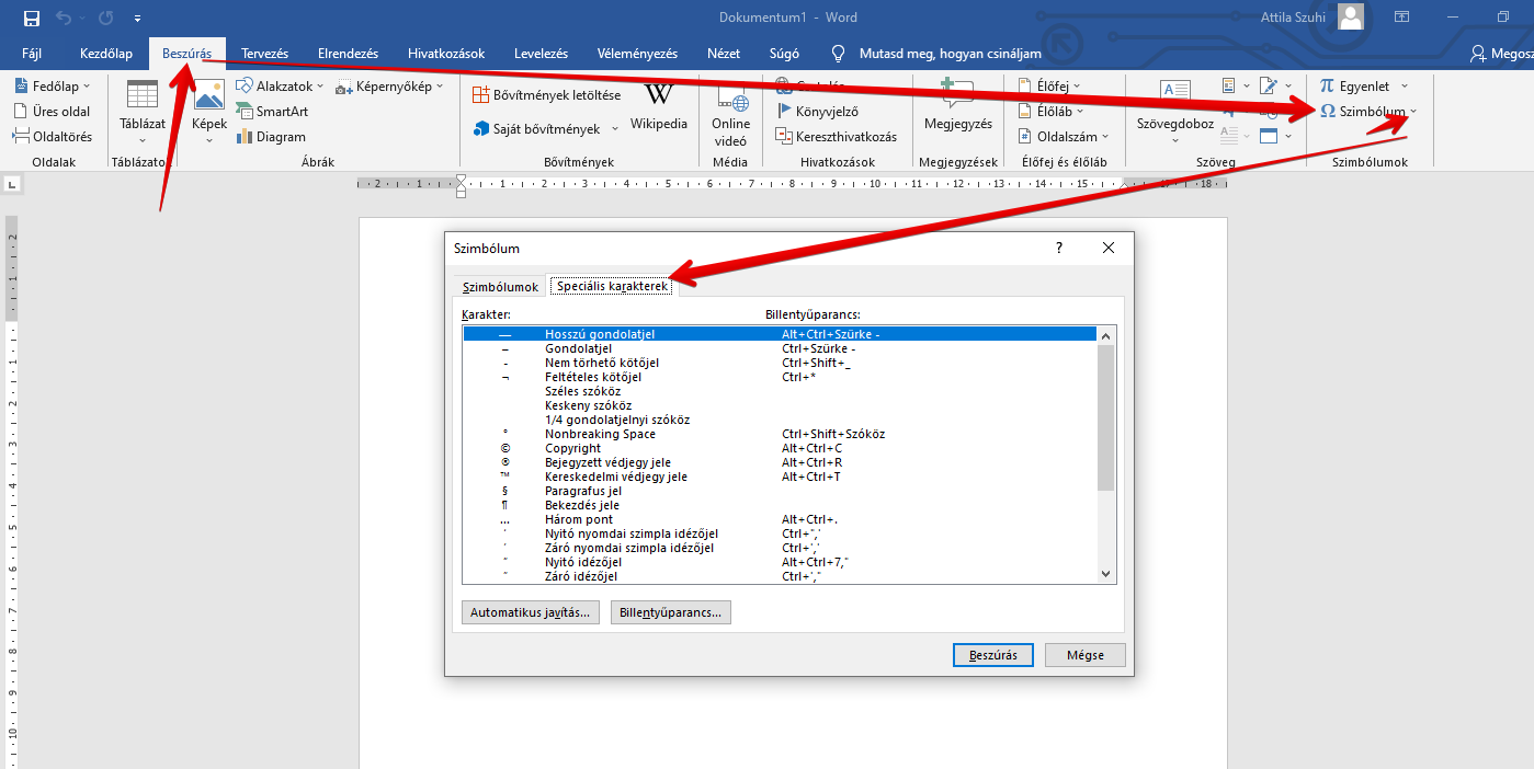 Speciális karakterek